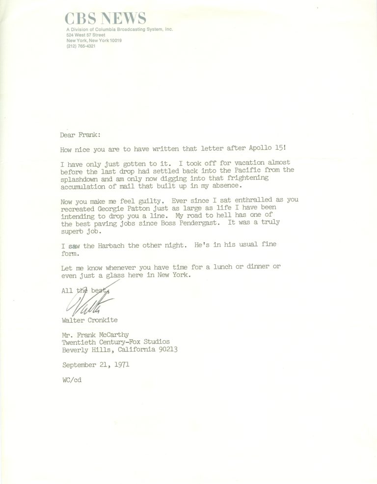 Letters to Frank McCarthy - The George C. Marshall Foundation