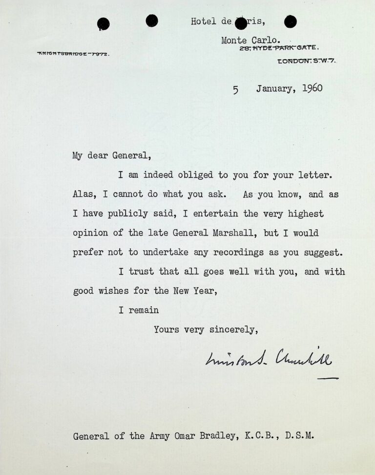 “The Very Highest Opinion of the Late General Marshall” - The George C ...