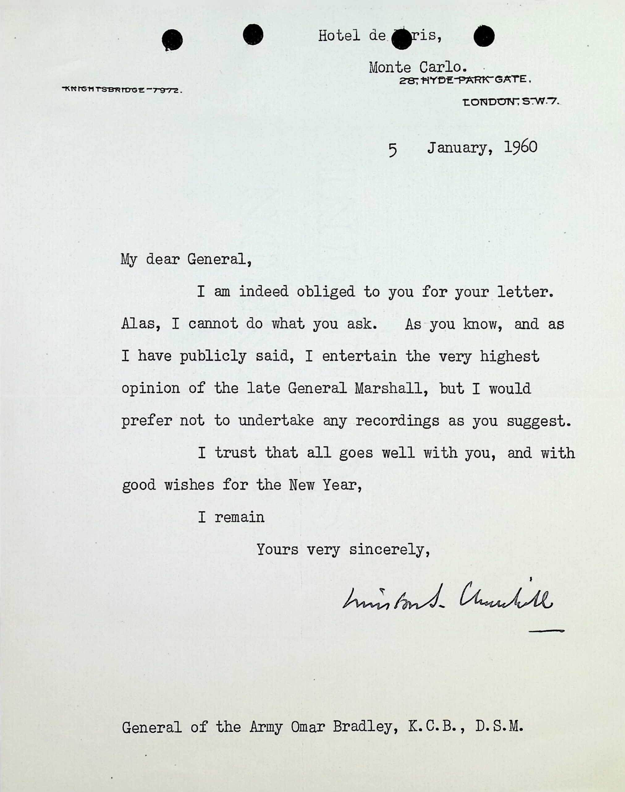 “The Very Highest Opinion of the Late General Marshall” - The George C ...